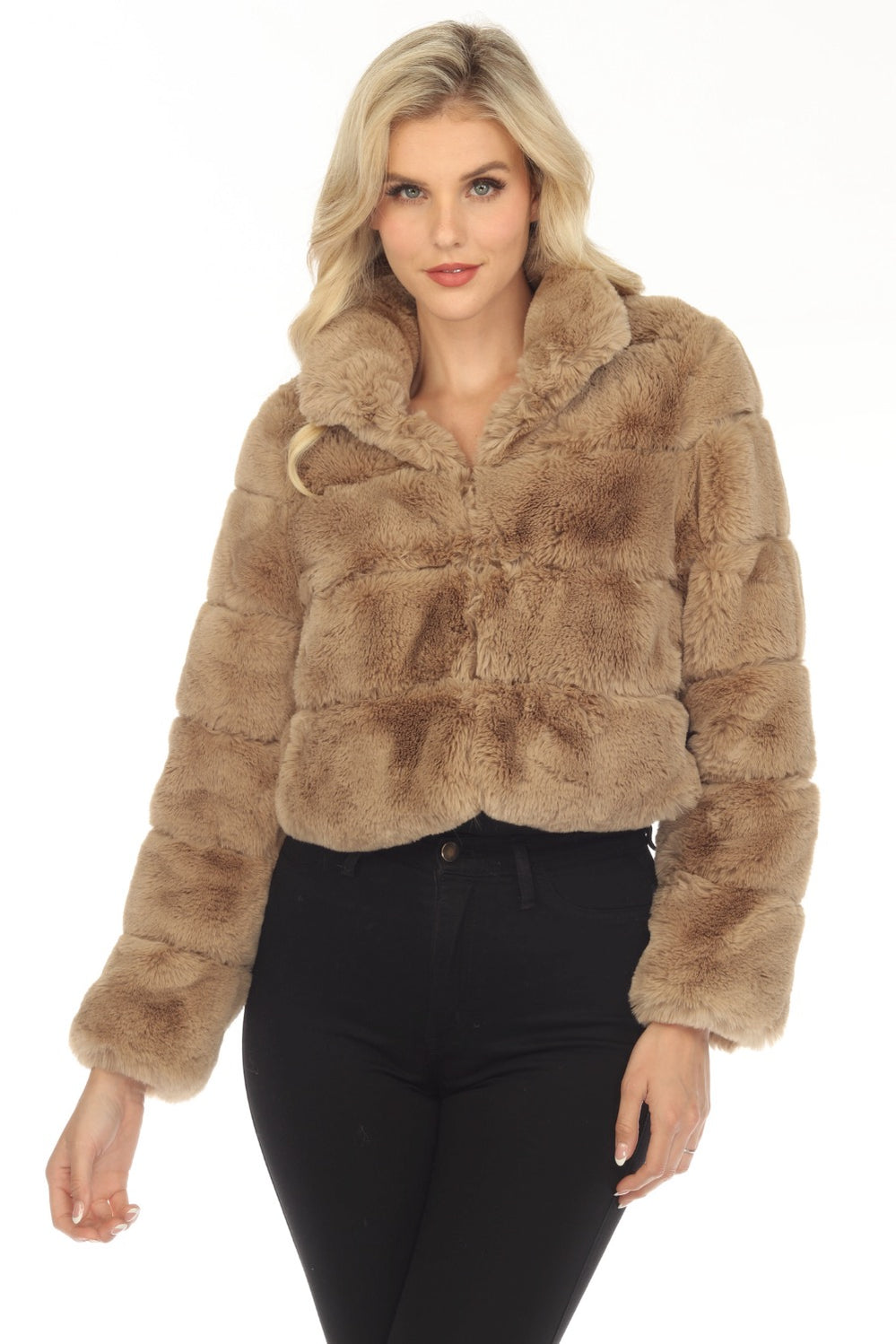 Belle Fare Premium The Devon Short Faux Rex Fur Bomber Jacket Coat FX1 ...
