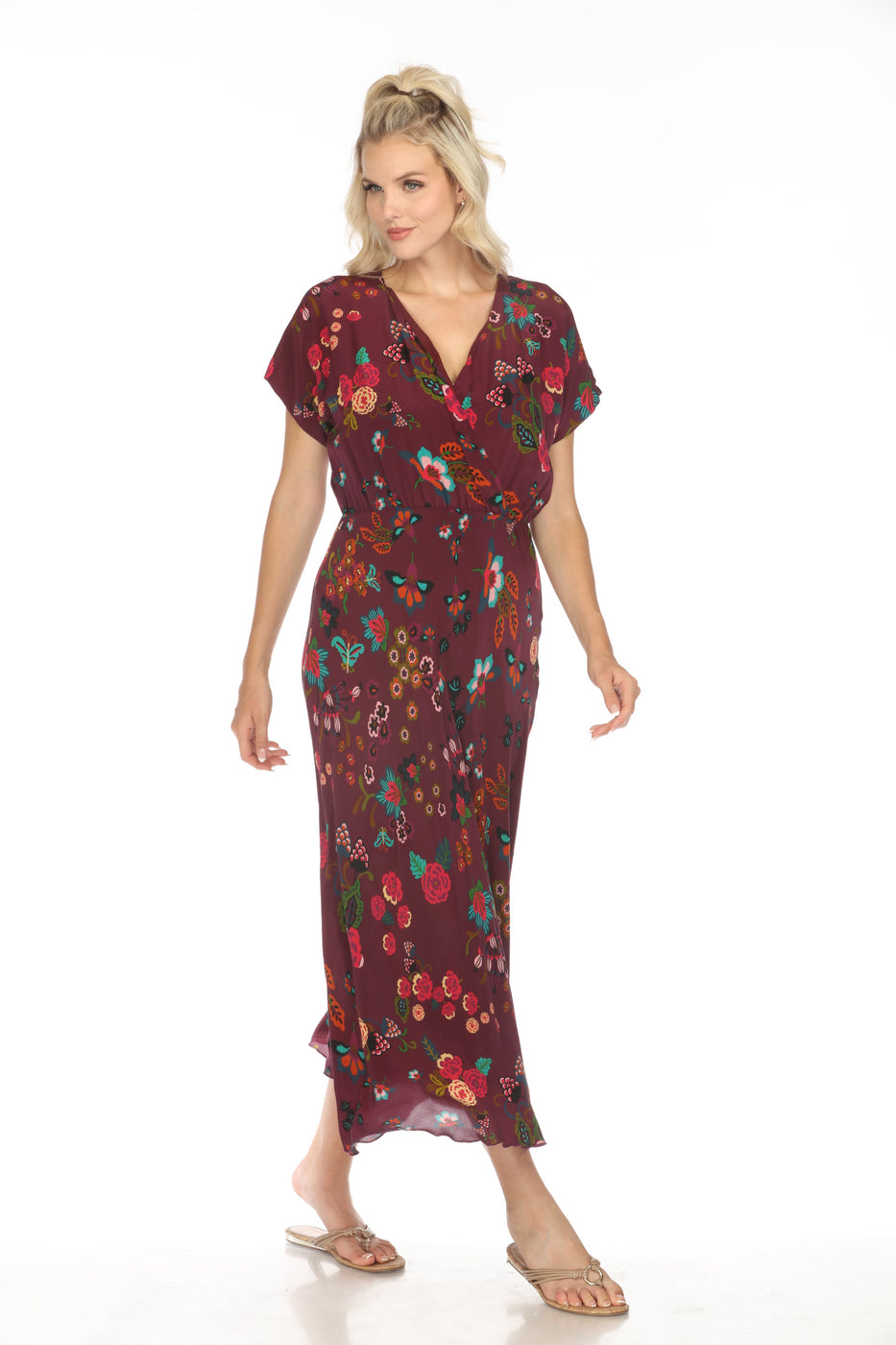 Floral Silk Maxi Dress with Empire Waist | Johnny Was — AfterRetail