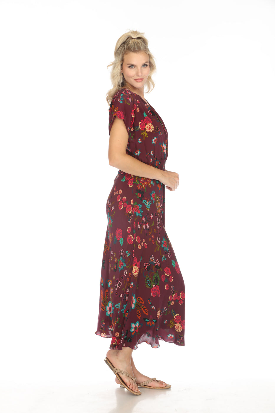 Floral Silk Maxi Dress with Empire Waist | Johnny Was — AfterRetail