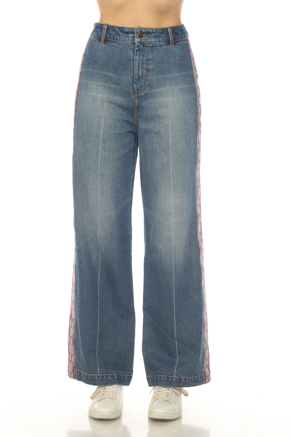 Buy Johnny Was Denim Blue Apaia Wide Leg Jean JWD1170 — AfterRetail