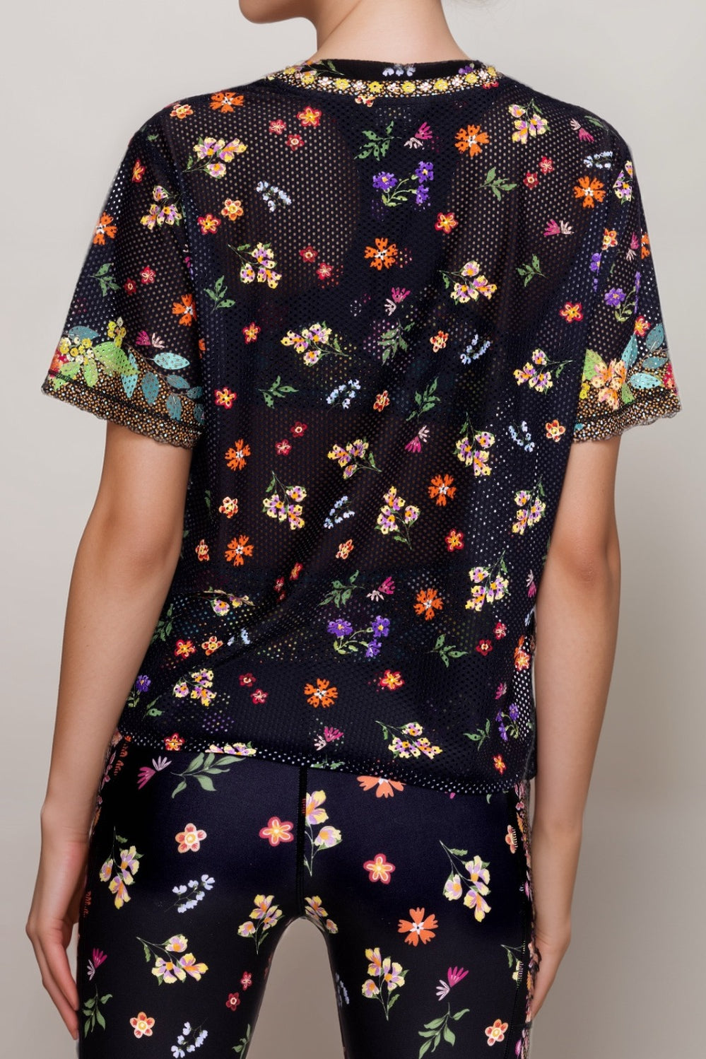 Johnny Was Bee Active Nani Mesh Oversized Crop Tee – Floral Activewear ...