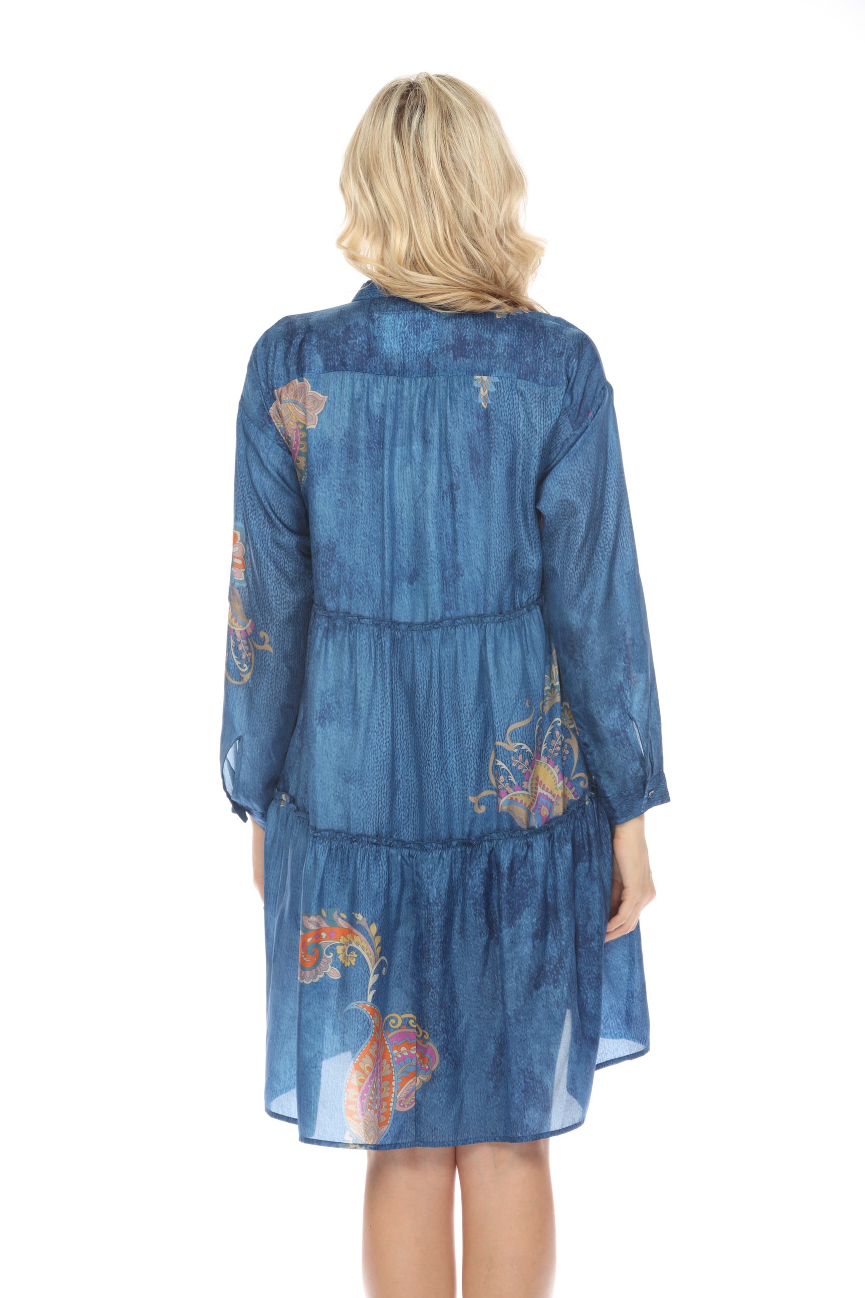 Sascha Silk Tiered Shirt Dress | Johnny Was — AfterRetail