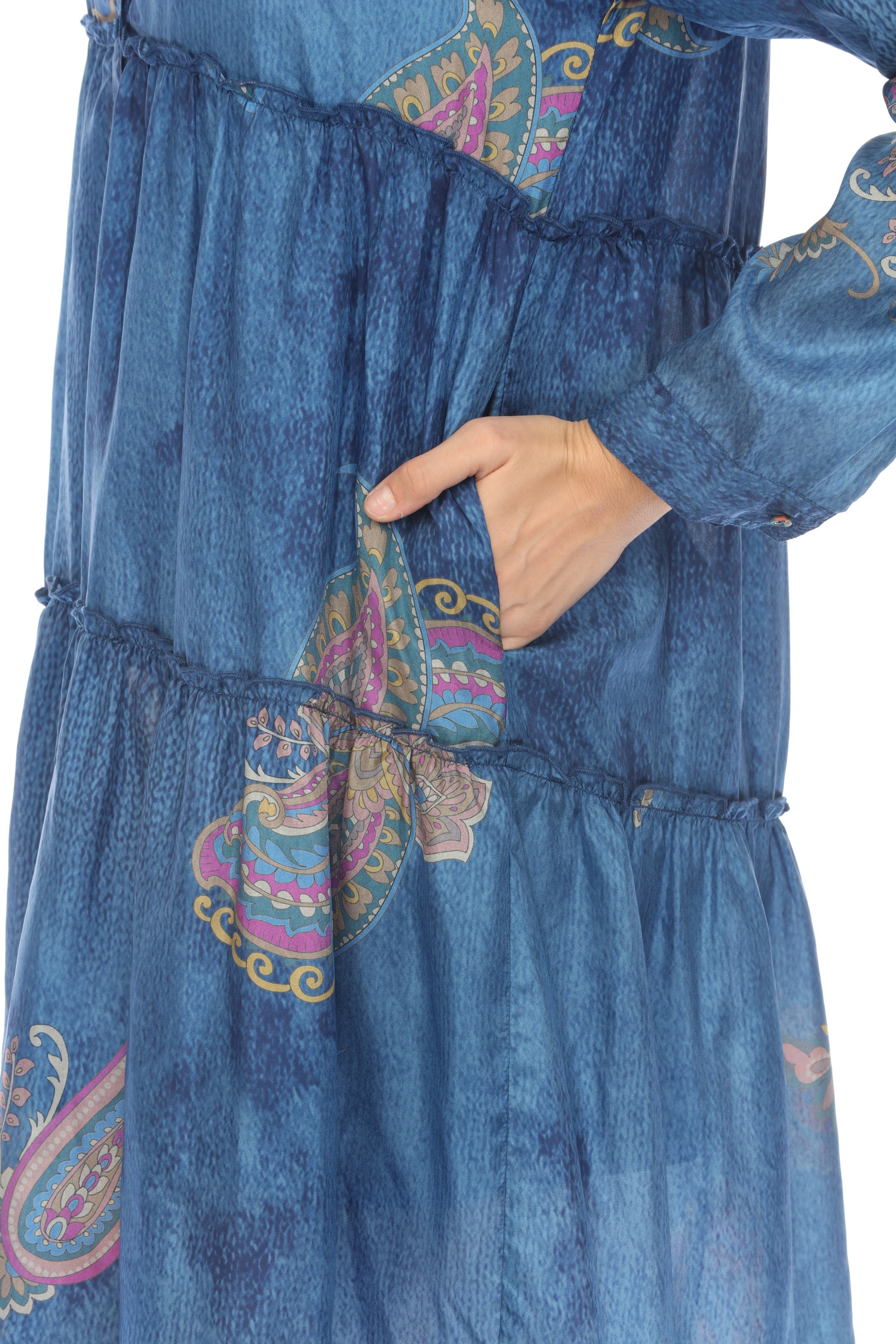 Sascha Silk Tiered Shirt Dress | Johnny Was — AfterRetail