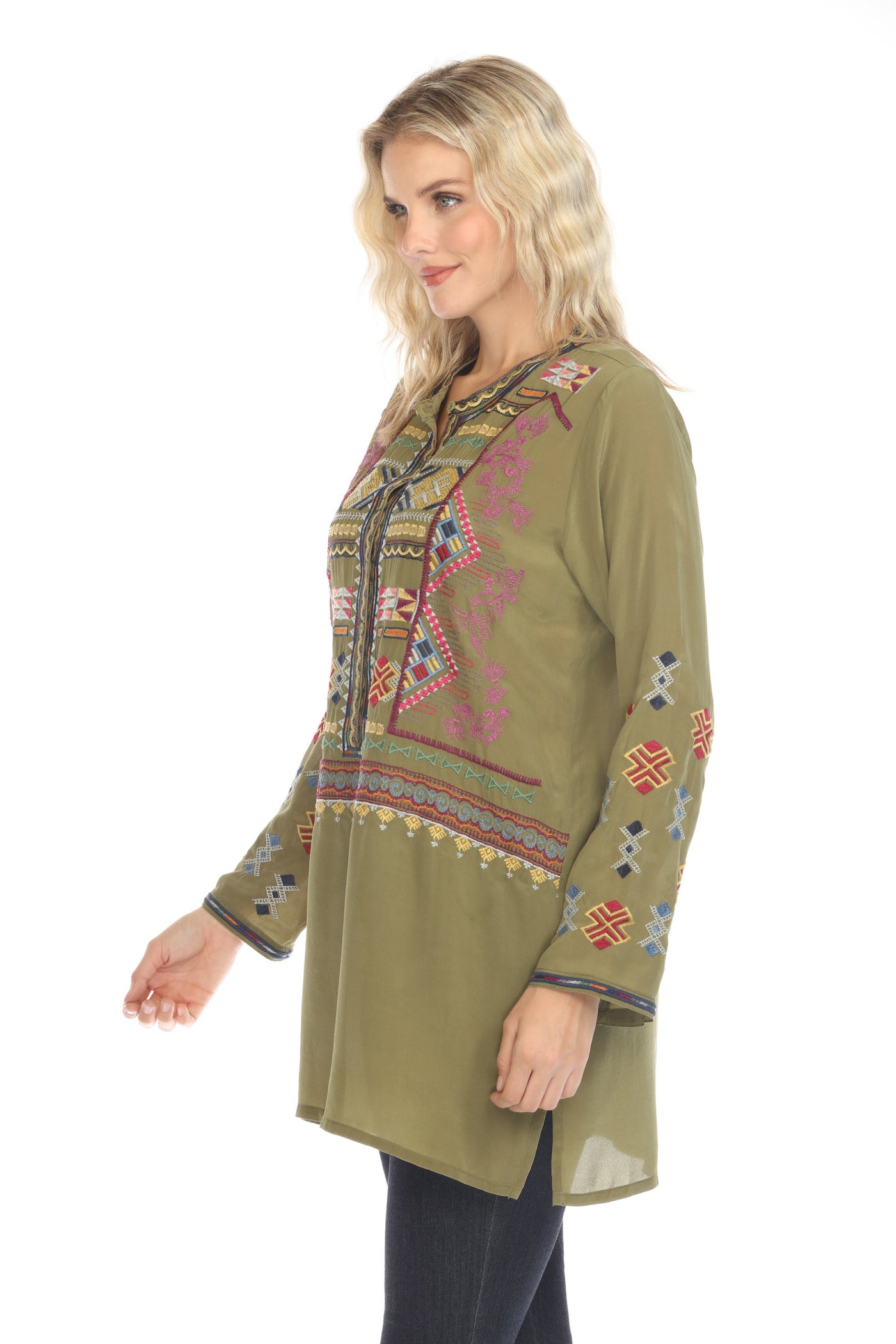 Women's Miraz Embroidered Silk Tunic Top | Johnny Was Biya — AfterRetail