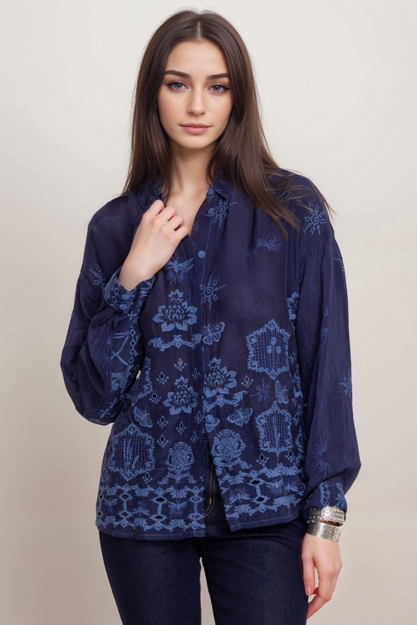 Women's Firefly Glow Slim Audrey Button Down C18824-8 | Johnny Was ...