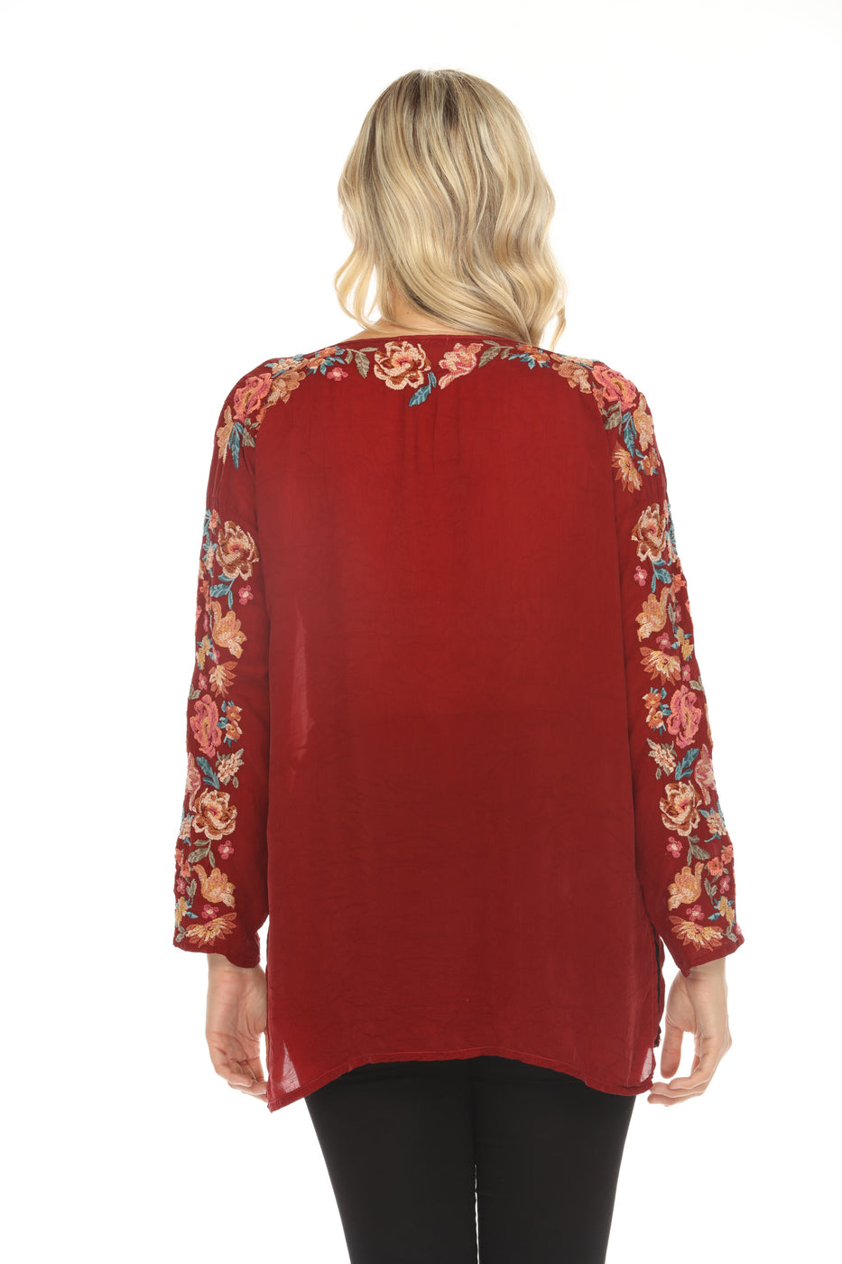 Johnny Was Floral Embroidered Tunic Top JW5678 — AfterRetail