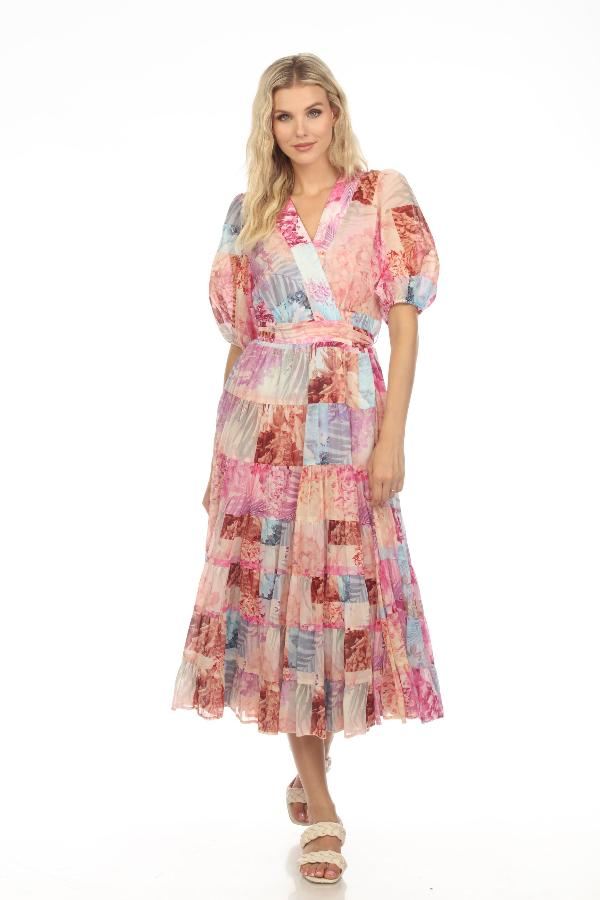 Johnny Was Jade Annalise Floral Patchwork Midi Dress Boho Chic L35623 ...