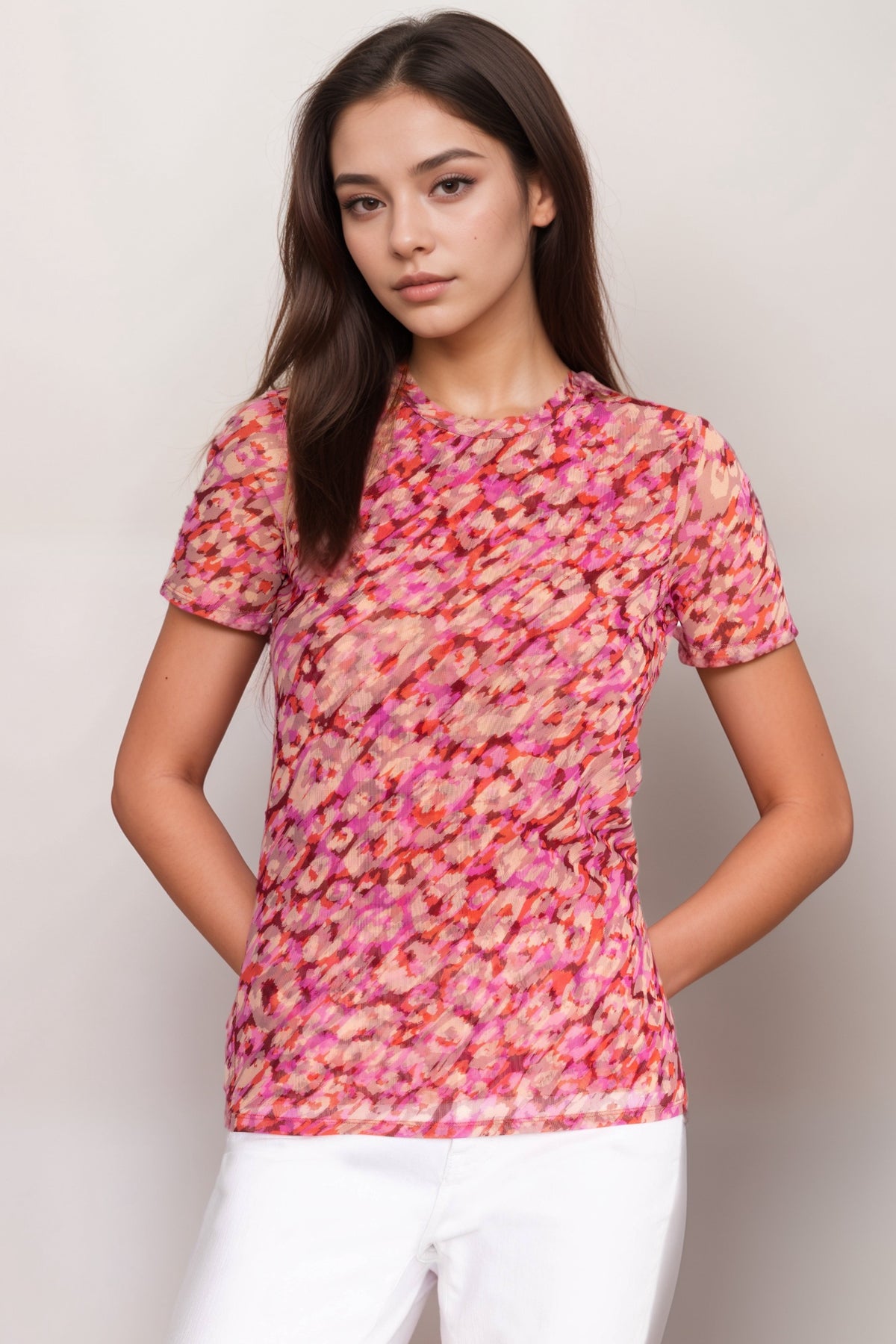 Women's Mina Mesh Short Sleeve Tee R13024 | Jade by Johnny Was ...