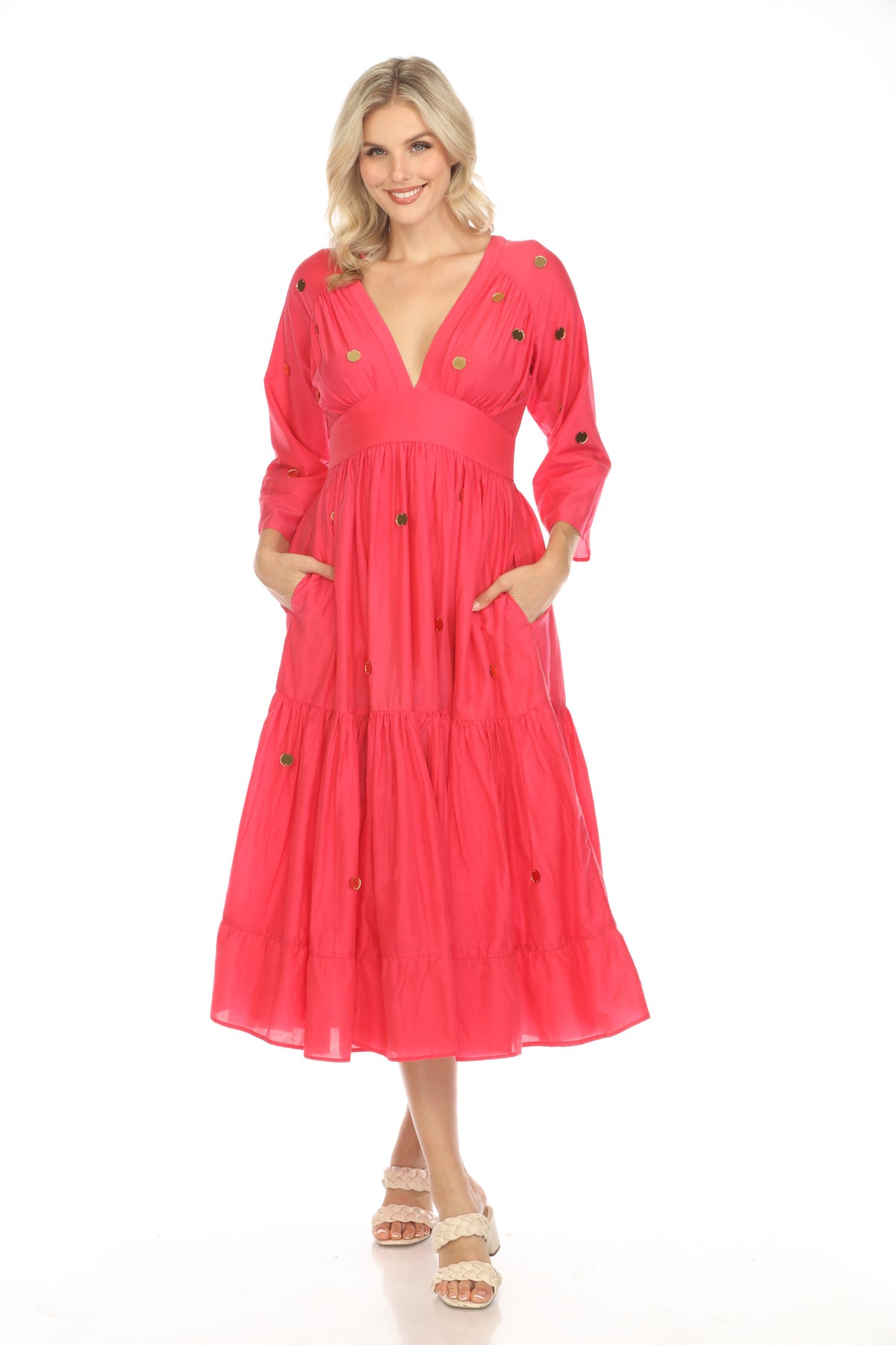 Adena Tiered Midi Dress | Johnny Was — AfterRetail