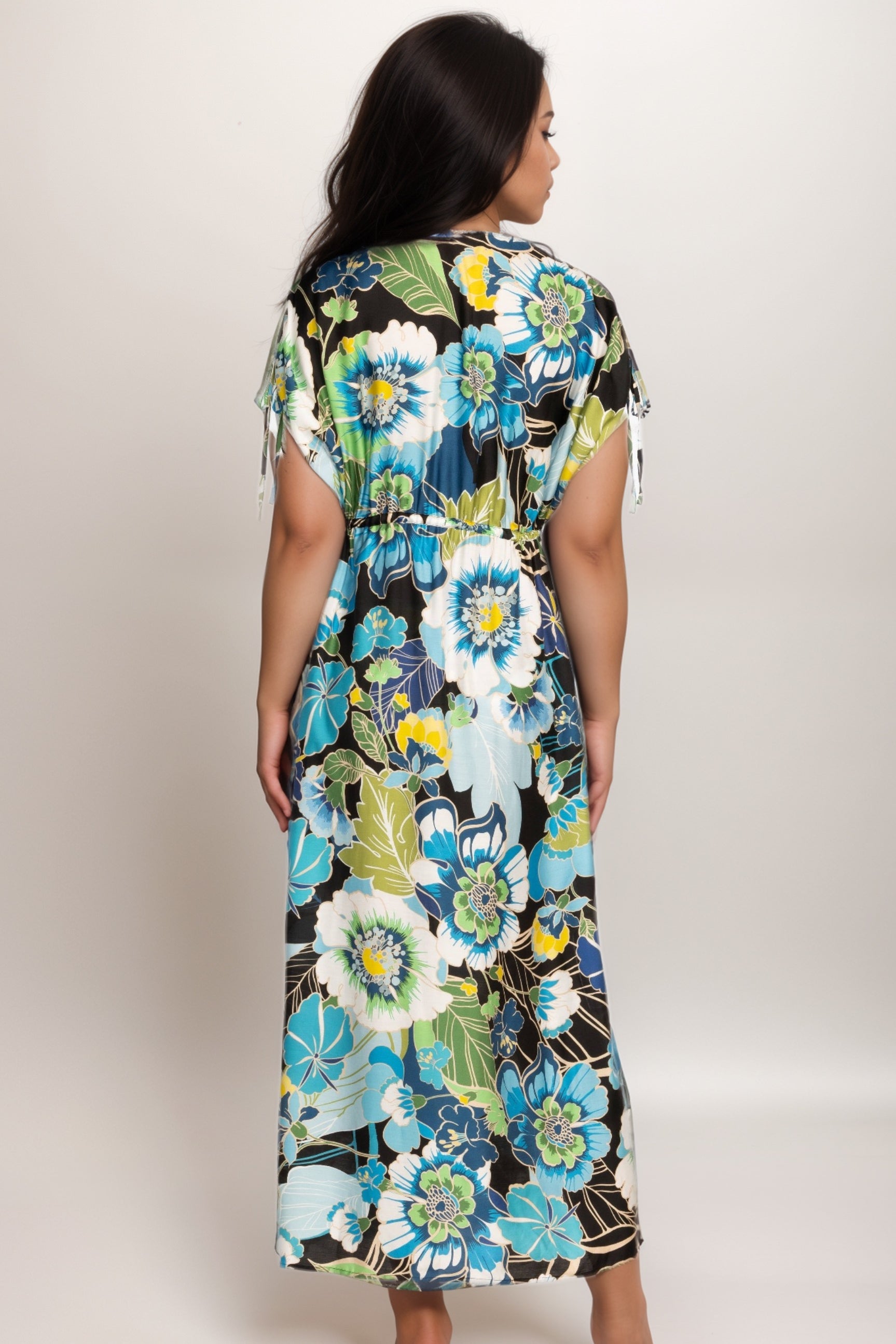 Johnny Was Jenn Drawcord Kaftan – Plus Size Floral Cover Up Dress ...