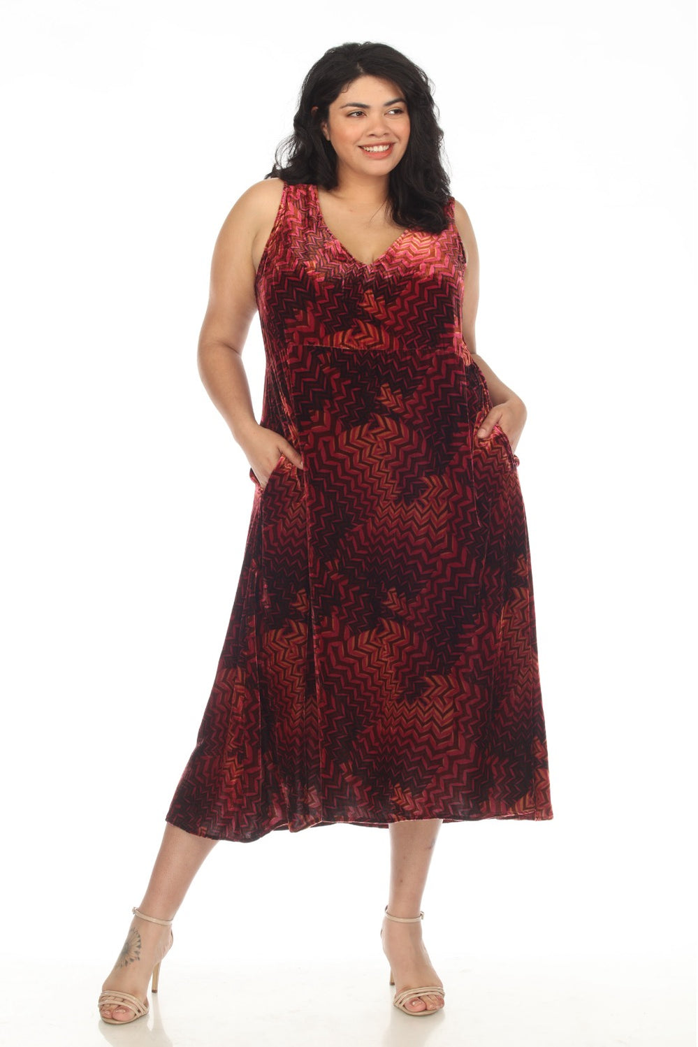 Belle Velvet Geometric Tank Dress Plus Size | Johnny Was — AfterRetail