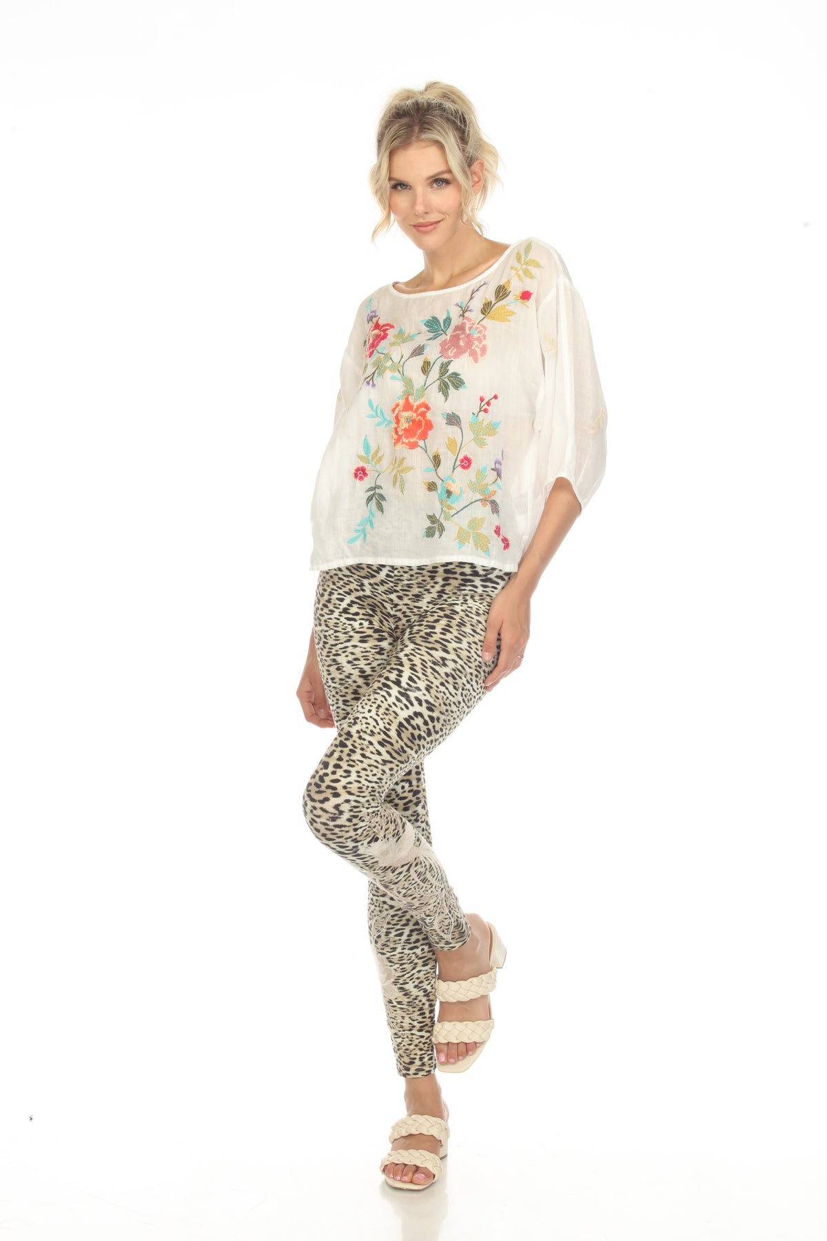 Johnny Was JWLA Frankie Embroidered Pull On Leggings Boho Chic J66423 ...
