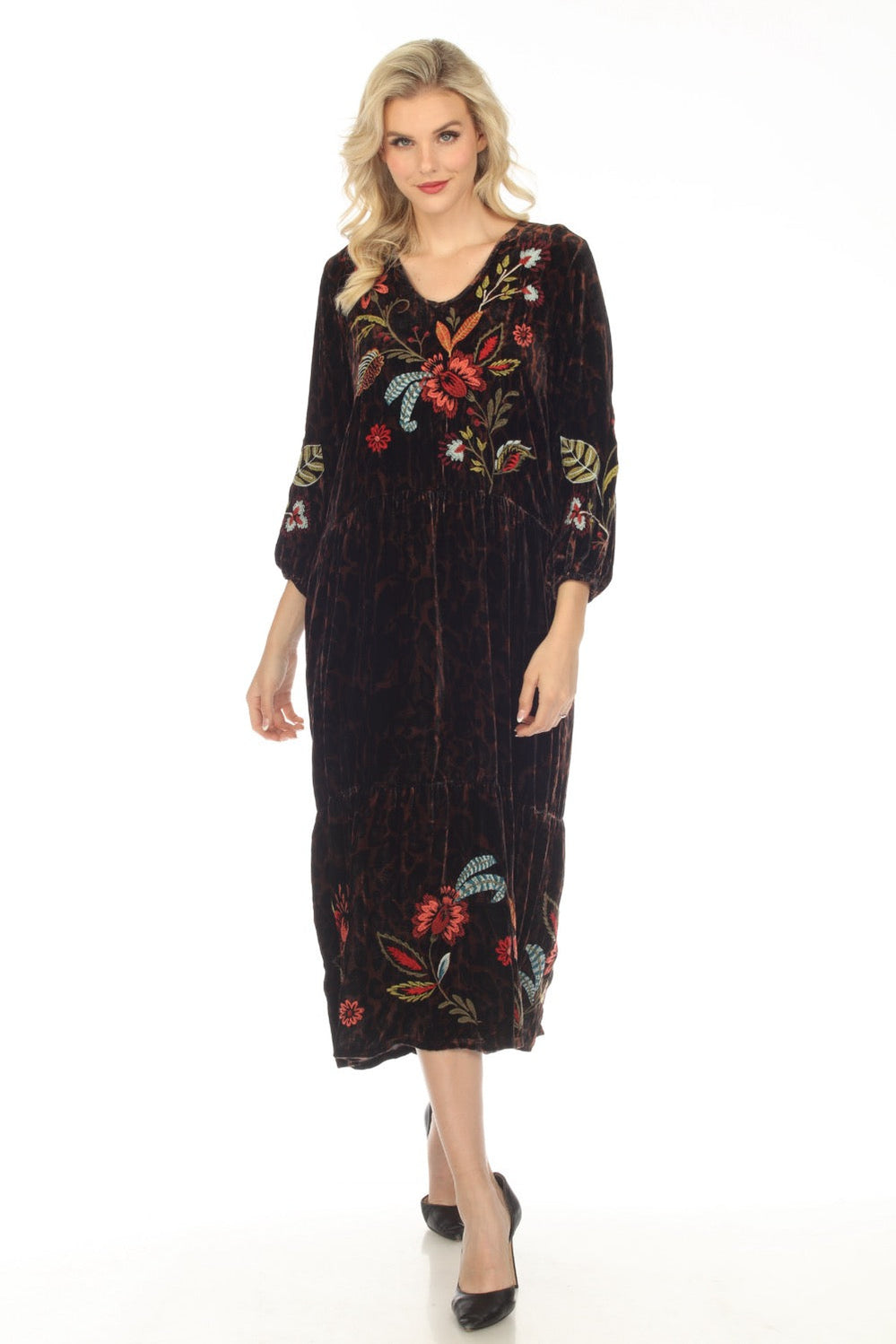 Velvet Embroidered Maxi Dress | Johnny Was — AfterRetail