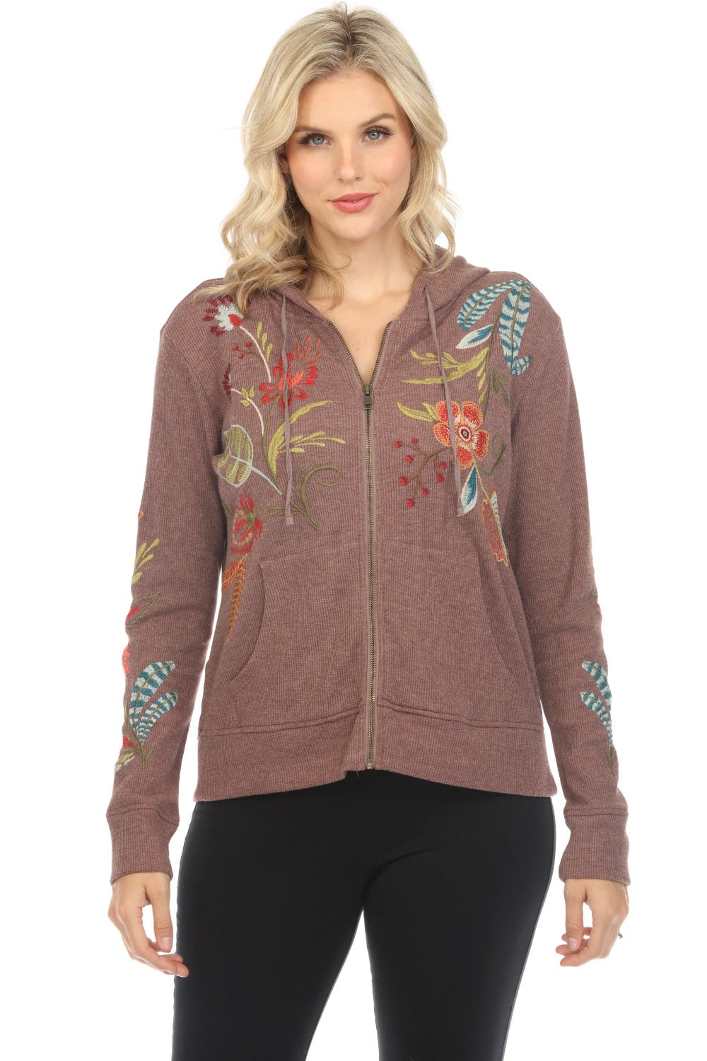 Johnny Was JWLA Isabella Zip Up Thermal Hoodie Boho Chic J48823 ...