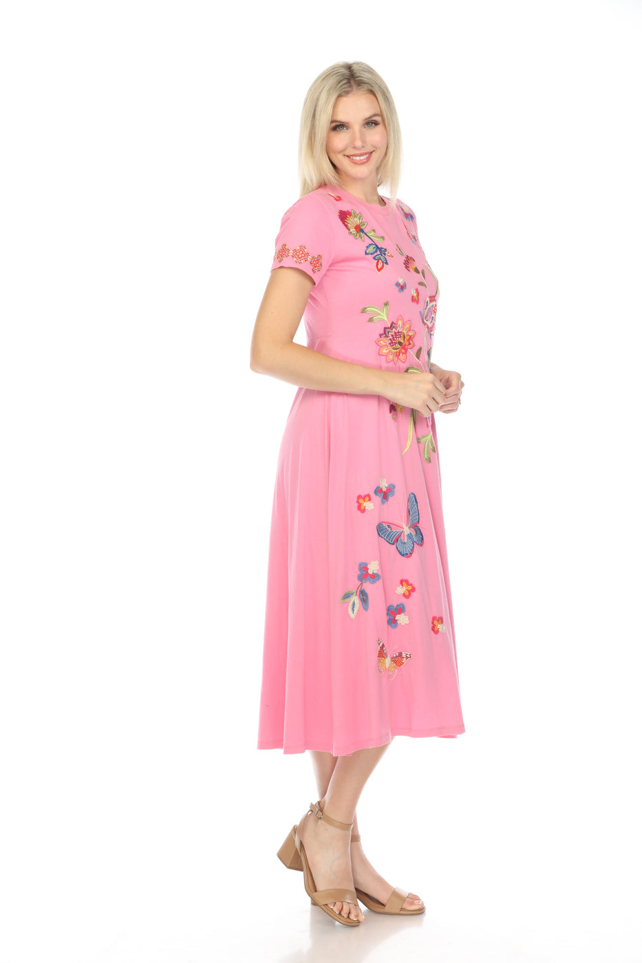 Johnny Was JWLA Gracey Crew Neck Midi Swing Dress Boho Chic J31024 Pet ...