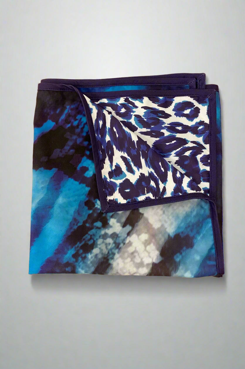 Johnny Was Tie Dye Animal Print Reversible Mini Beach Towel — AfterRetail