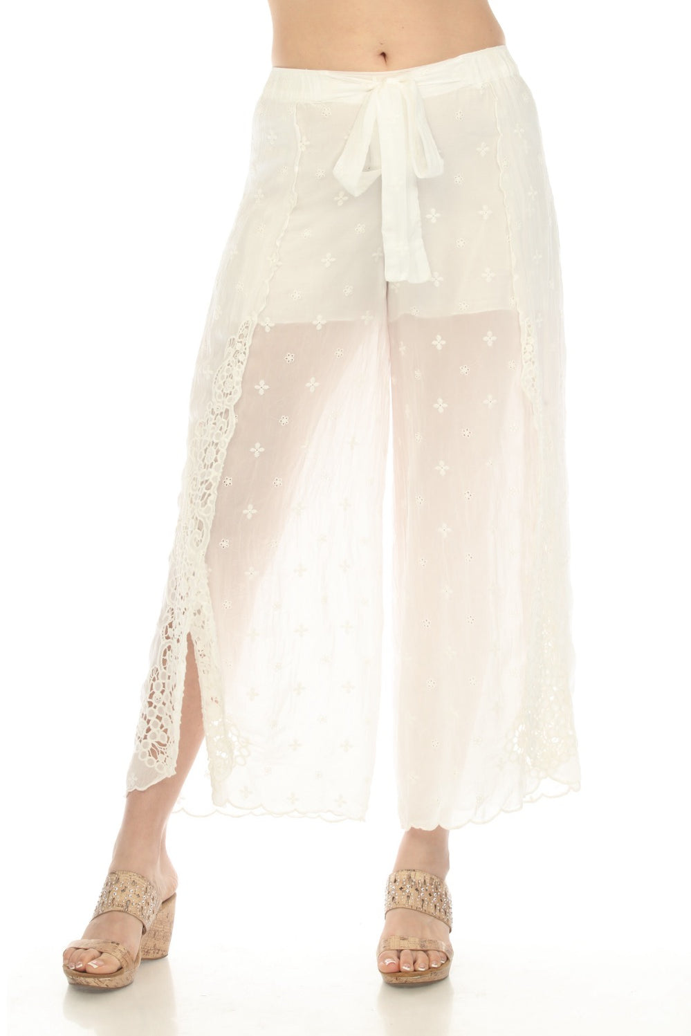 Johnny Was Eleuthera Embroidered Wrap Pants C62423 * — AfterRetail
