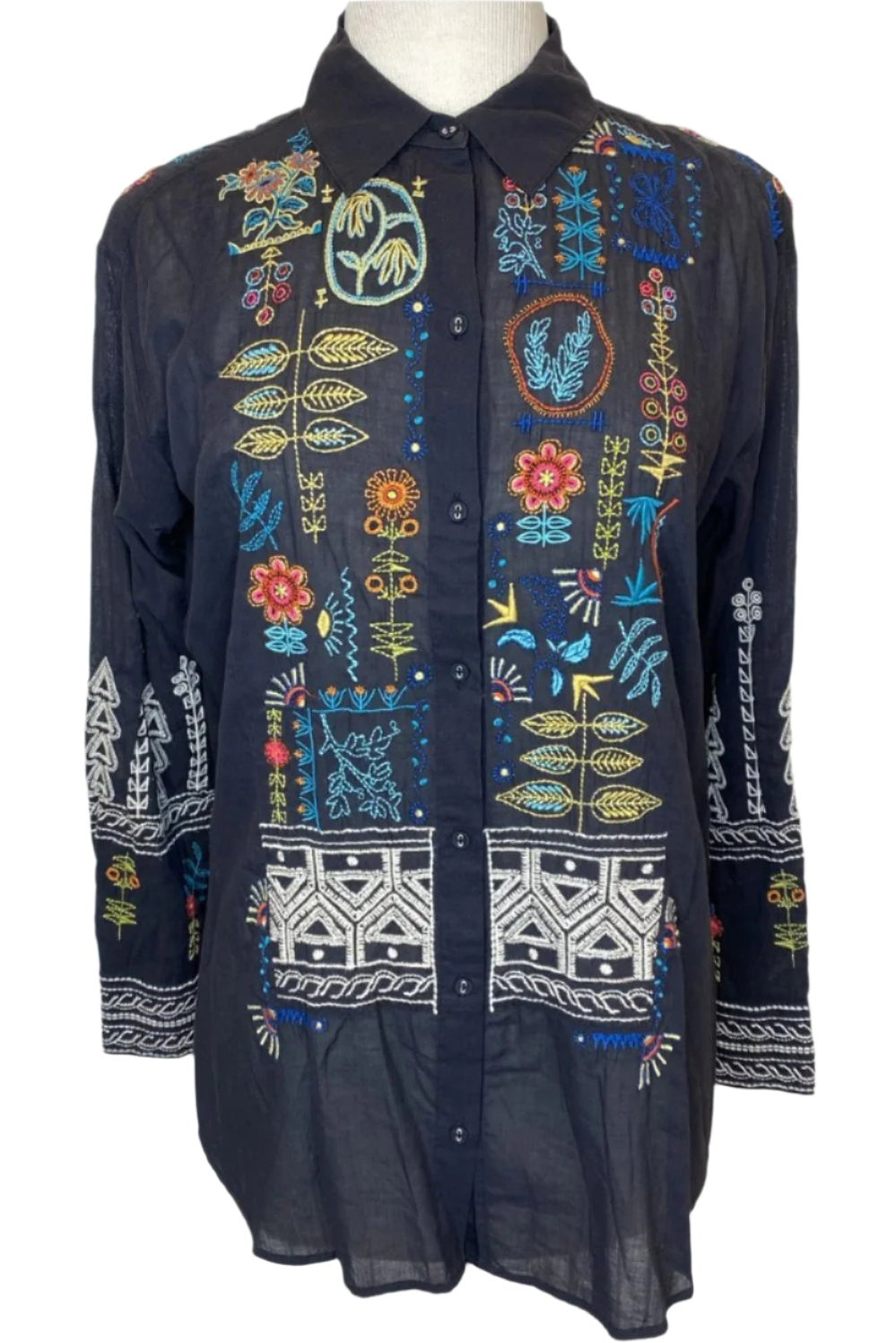 Scara Oversized Yoke Shirt | Johnny Was — AfterRetail