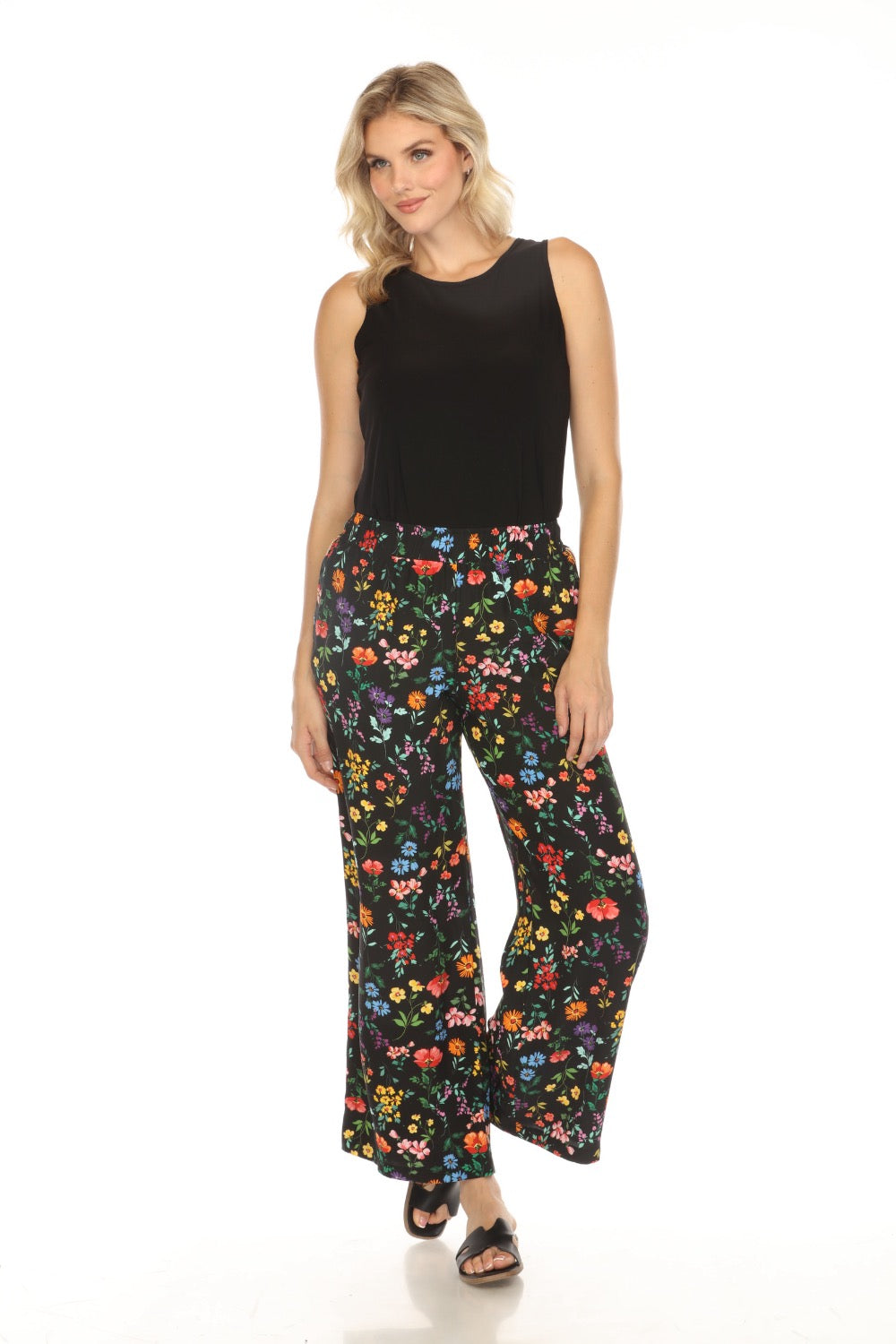 Silk Wide Leg Pants with Floral Print | Johnny Was — AfterRetail