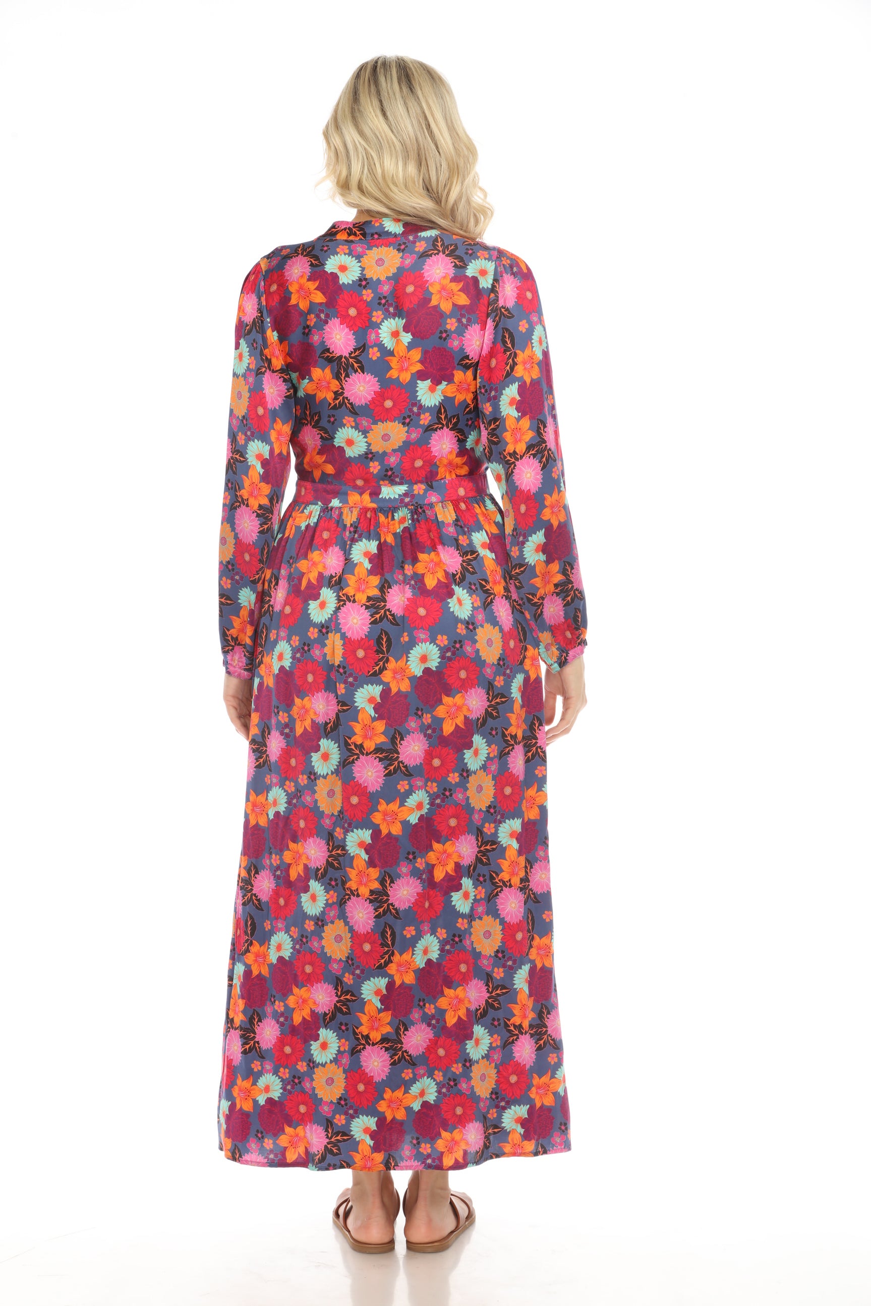 Split Front Merida Silk Maxi Dress in Floral Print | Johnny Was ...