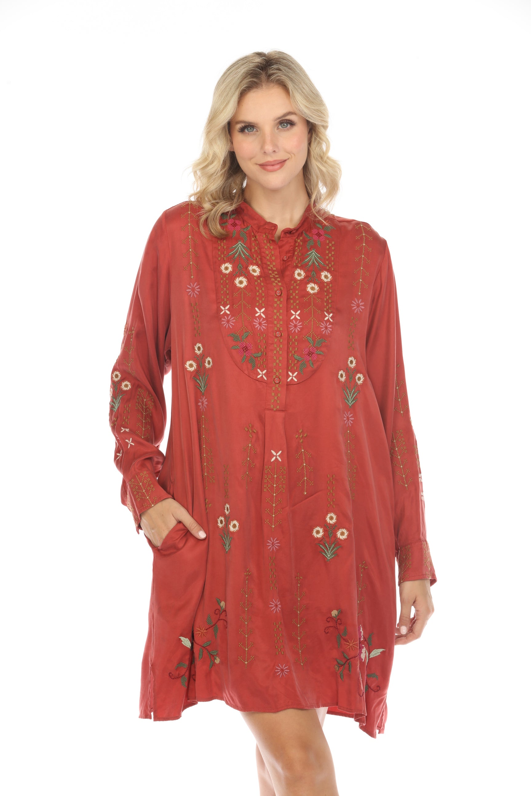 Vivana Embroidered Shirt Dress | Johnny Was — AfterRetail
