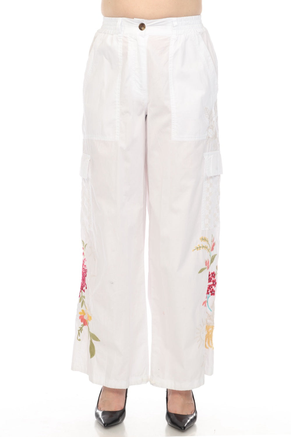 Johnny Was Workshop Malory Drawstring Hem Cargo Pants Boho Chic W61624 ...