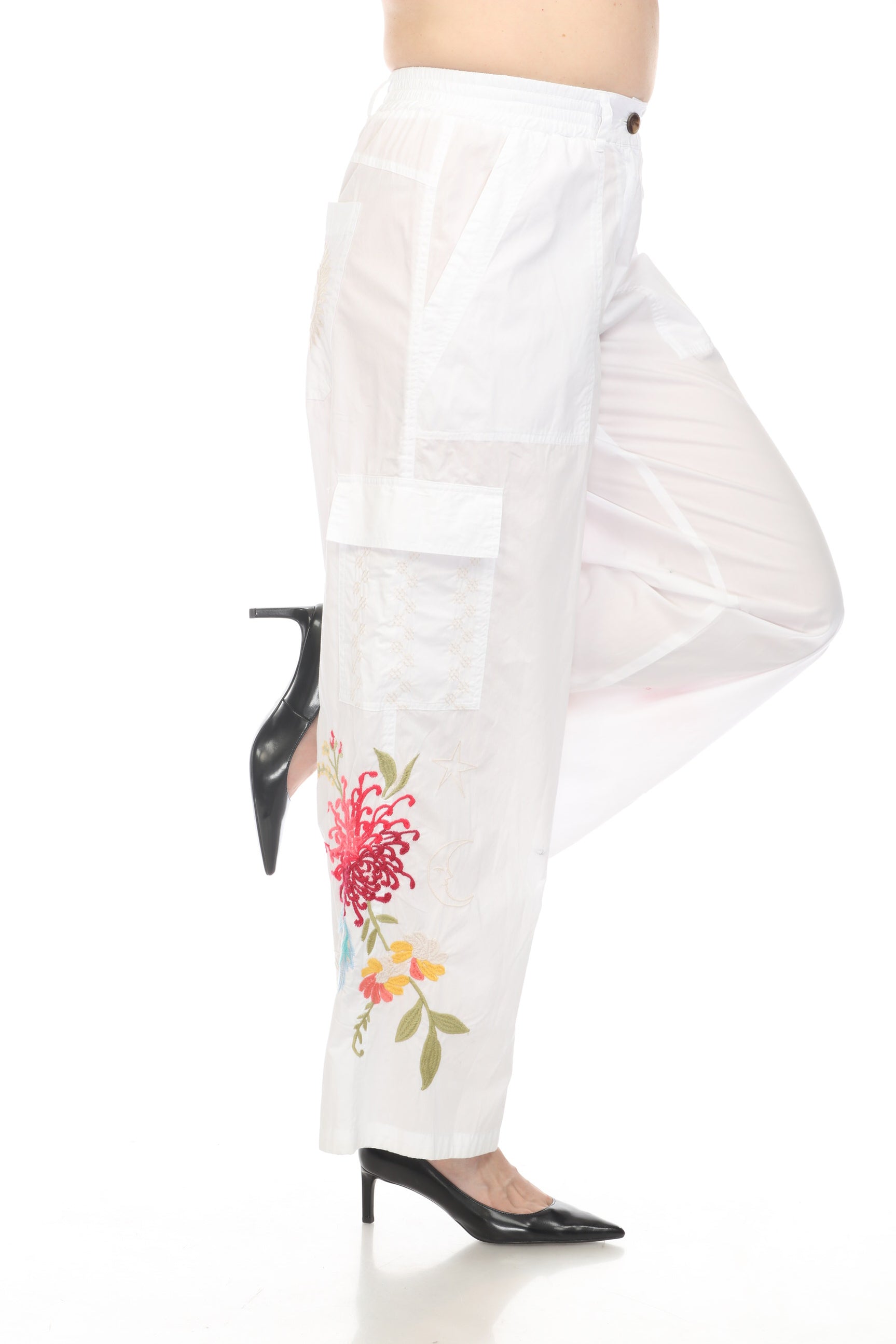 Johnny Was Workshop Malory Drawstring Hem Cargo Pants Boho Chic W61624 ...