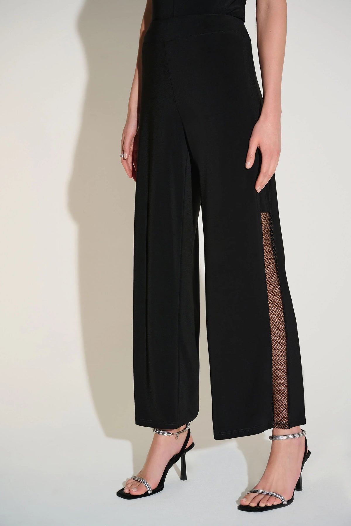 Joseph Ribkoff Silky Knit Pant with Mesh Side Panel and Rhinestones for ...
