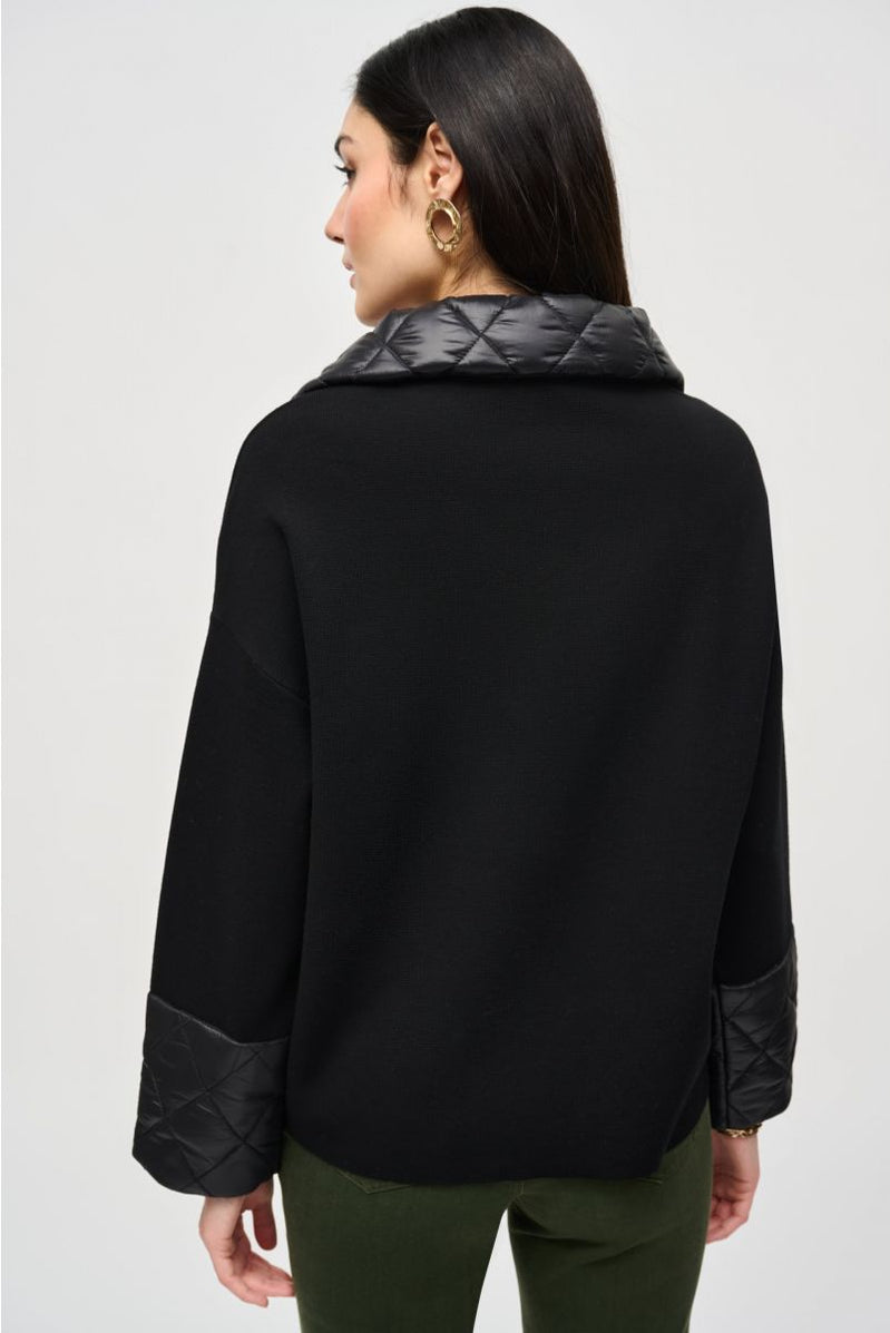 Black Quilted Knit Jacket with Zip Front | Joseph Ribkoff — AfterRetail