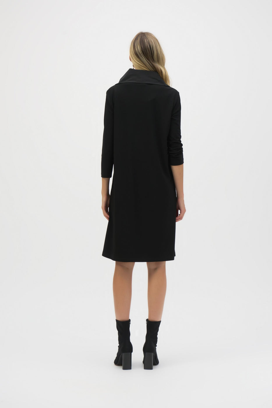 Joseph Ribkoff Zip High Neck 3/4 Sleeve Shift Dress 244045 — AfterRetail