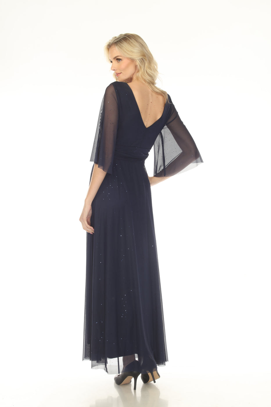 Buy Joseph Ribkoff Navy Shimmery A-Line Evening Gown 254723 — AfterRetail