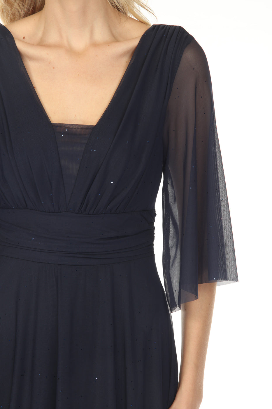 Buy Joseph Ribkoff Navy Shimmery A-Line Evening Gown 254723 — AfterRetail