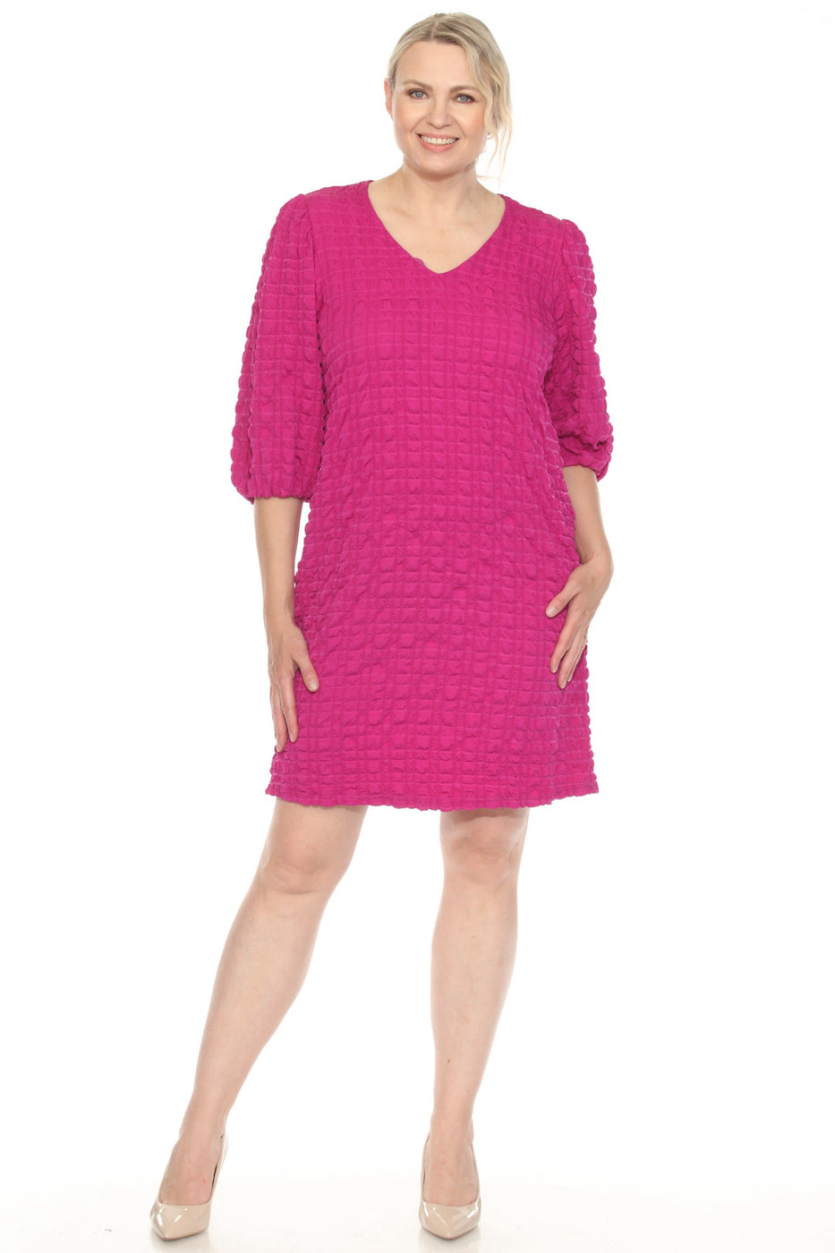 Joseph Ribkoff Purple Orchid Bubble Jacquard Shift Dress 252195 ...