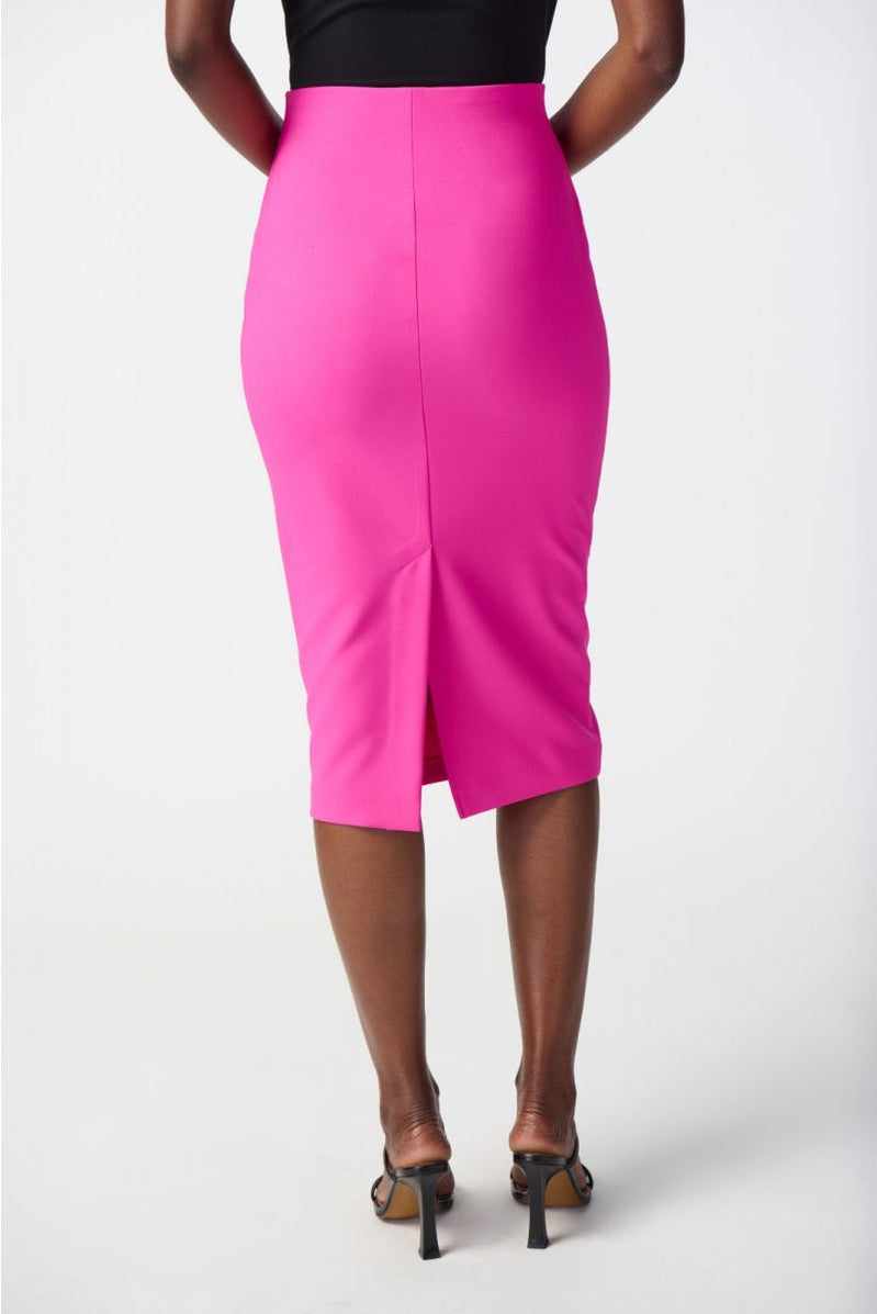 Ultra Pink Twill Pull-On Midi Pencil Skirt | Joseph Ribkoff — AfterRetail