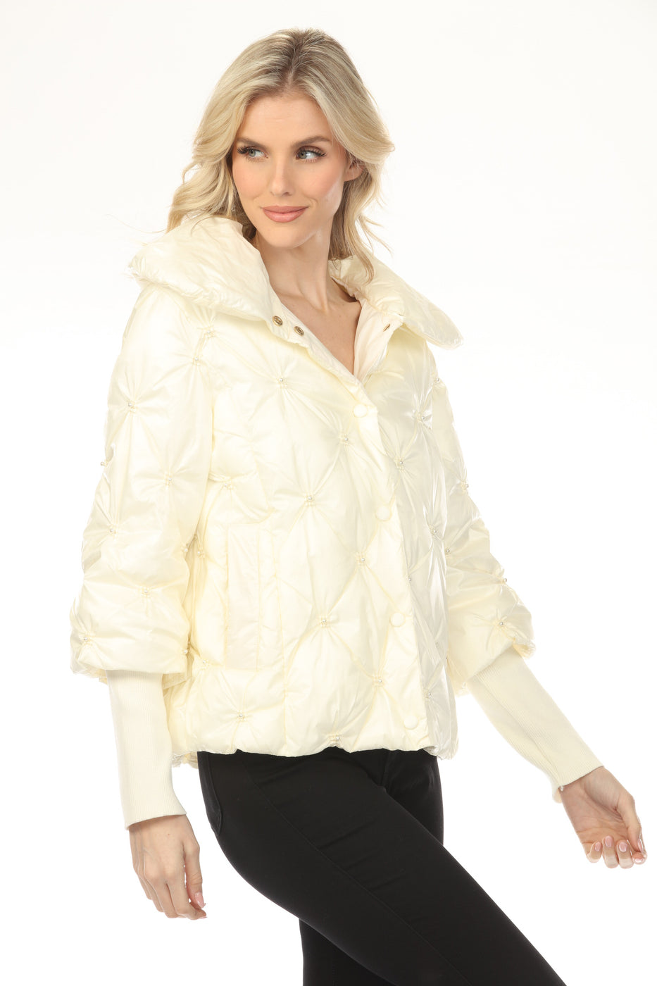 Buy Joseph Ribkoff Winter White Pearl Quilted Puffer Jacket 253931 ...