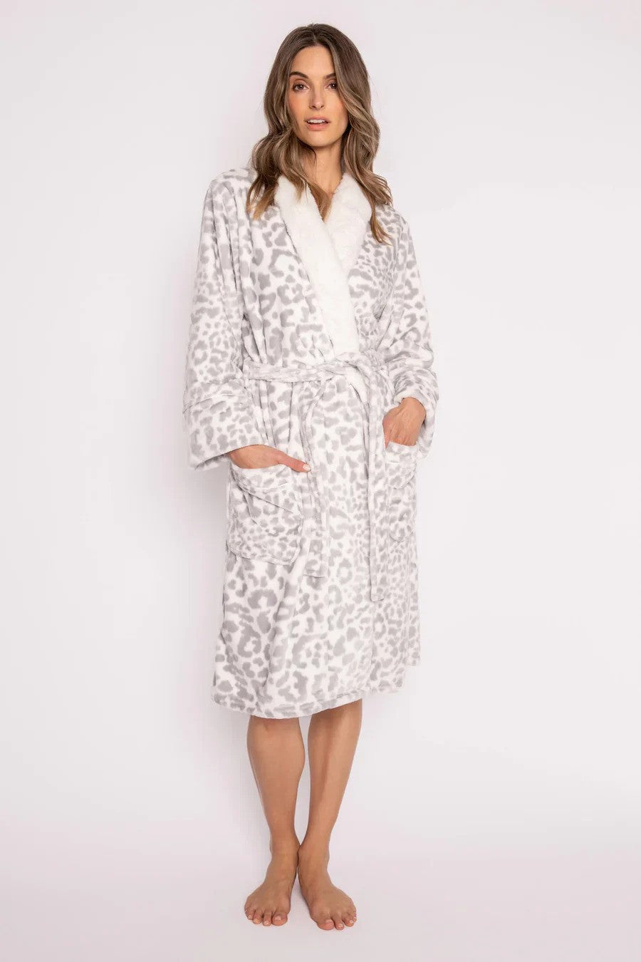 PJ Salvage Ivory Leopard Print Luxe Plush Robe RKLPR — AfterRetail