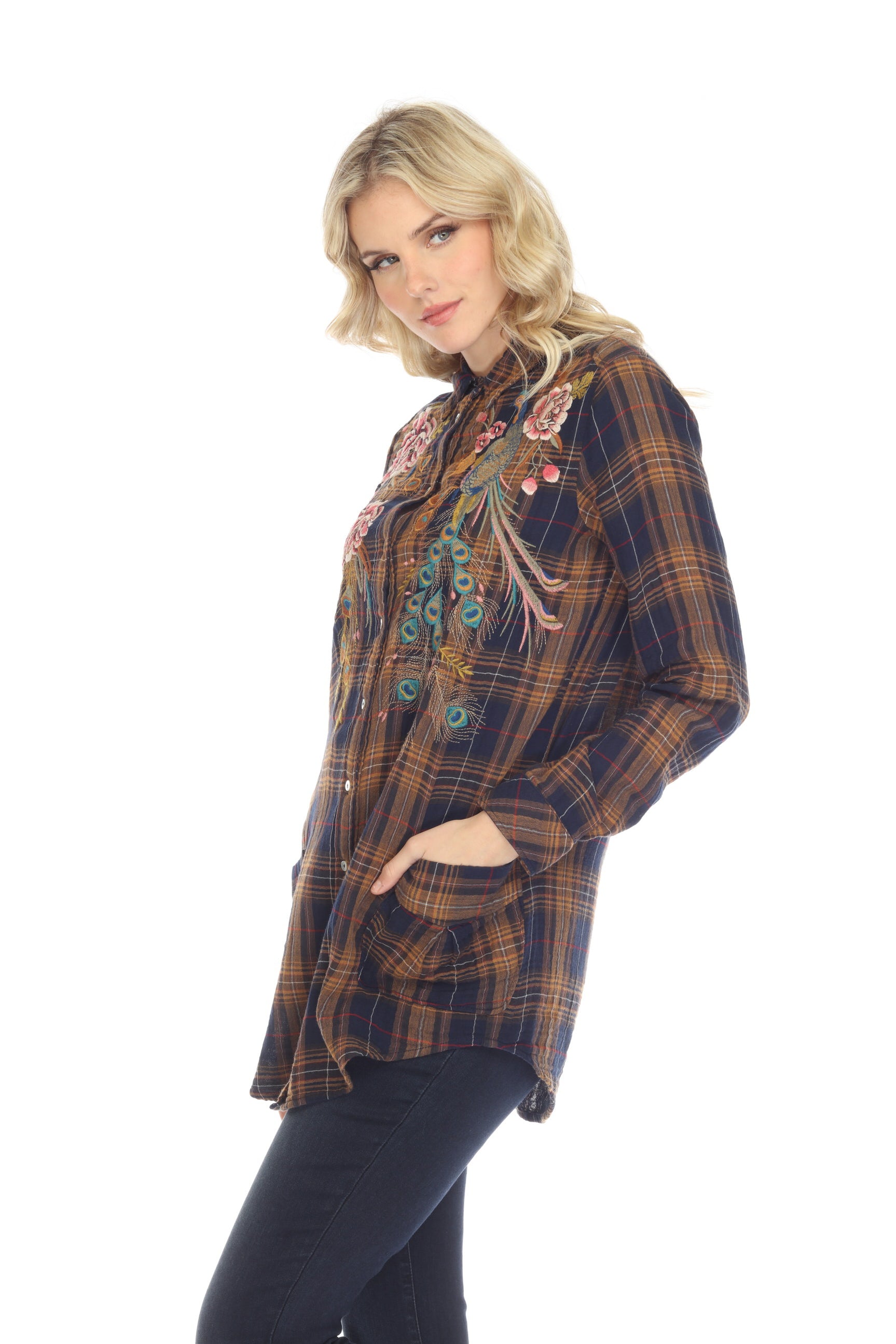 Boho Chic Embroidered Tunic Shirt | Johnny Was — AfterRetail